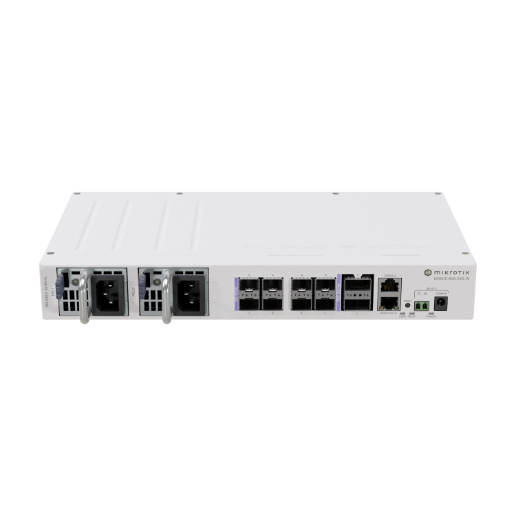 Cloud Router Switch, 1 Core, 650Mhz, 128Mb RAM, x1 RJ45, x8 SFP28 25Gb ...