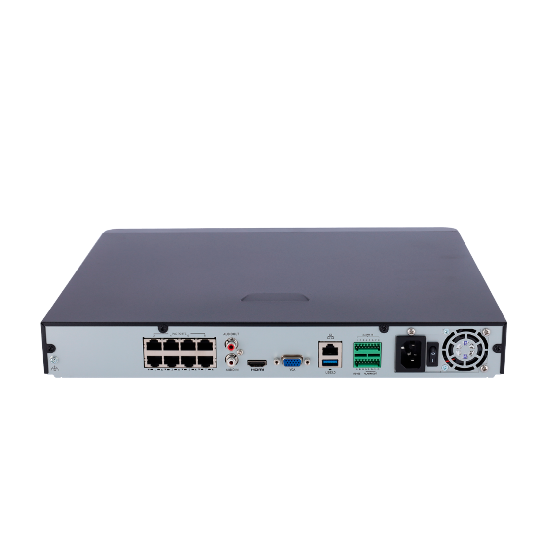 NVR 8ch IP PoE hasta 8Mpx, 160Mbps, Ultra H.265, 2 HDD