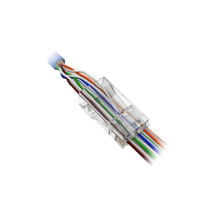 Conector CAT6 UTP macho hilo pasante