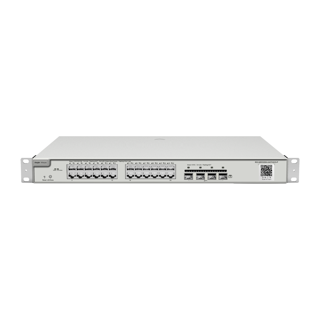 Switch Gestionable L2+, 24 Gigabit PoE 370W, x4 puertos SFP+ ,para rack 19"
